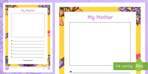 Mother's Day Acrostic Poem Template