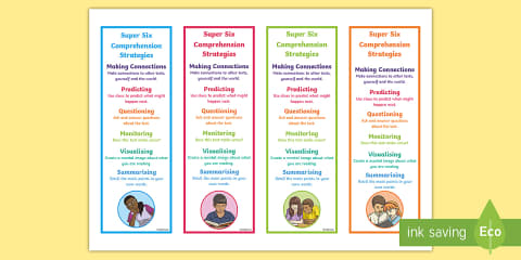 Active Reading Comprehension Strategies Editable Bookmarks