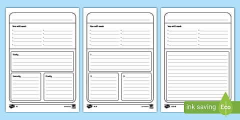 Level 2 Writing - Procedural (Instructional) Writing Scaffold Template