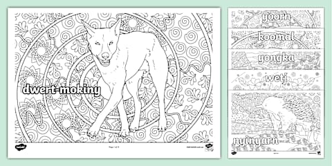 Noongar Language Word Cards for Colour