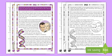 Fifth Grade Watson and Crick Reading Comprehension Worksheet