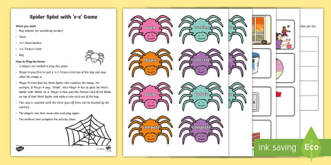 Spider Splat Magic e with 'o-e' Game
