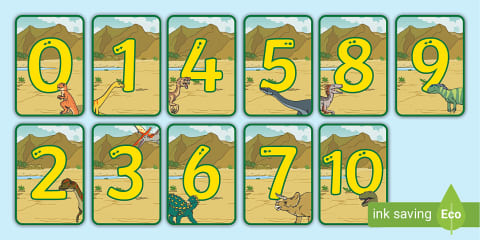 Dinosaur-Themed Number Formation 1-20 Worksheet