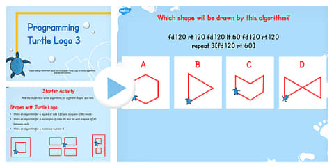 Turtle Logo Algorithm Computing Curriculum Vocabulary Poster