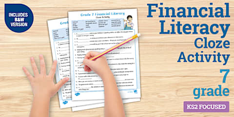 Grade 8 Financial Literacy Cloze Activity