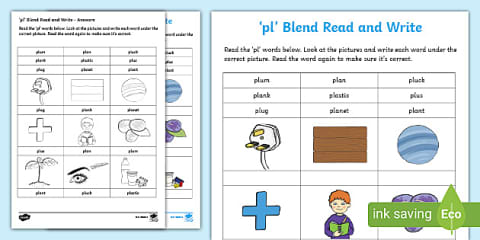 ‘gl’ Blend Read and Write Worksheet