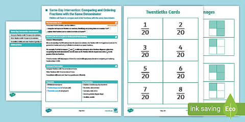 Year 3 Maths Same-Day Intervention Plan: Comparing and Ordering ...