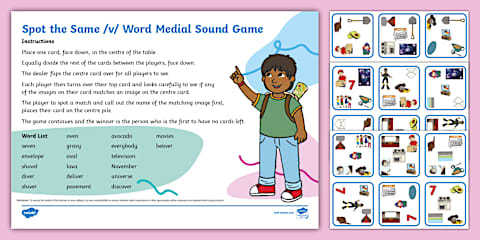 Medial /v/ Sound Four in a Row