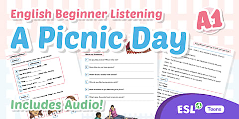 ESL Teddy Bear Picnic Lesson Plan [Kids, Pre-A1]