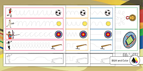 Summer Games Fine Motor Skills Tracing Cards: Shapes for PreK-K
