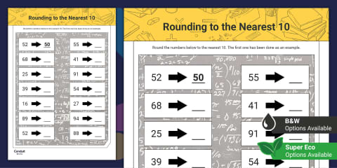Reinforcing Rounding: Nearest 10 Differentiated Activity Sheet