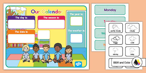 Daily Calendar and Weather Chart