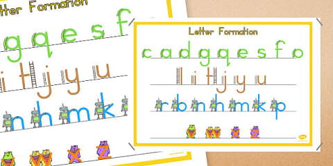 Left-handed friendly Letter Formation Posters