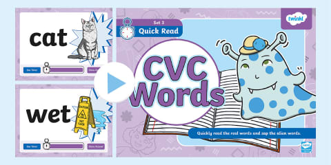 CVC Words Reading PowerPoint Activity
