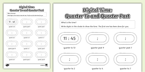 Digital Clock Matching PowerPoint Version 2