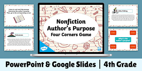Sixth Grade Evaluating Author's Purpose PowerPoint & Google Slides