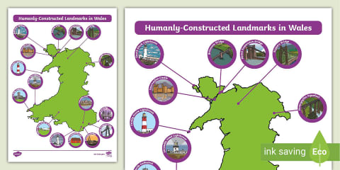Natural Welsh Landmarks Map