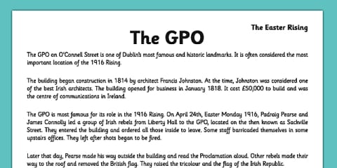1916 Timeline of the Easter Rising Sheets | Irish History