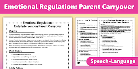 Articulation: Early Intervention Parent Carryover for SLP