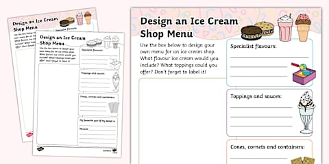 Design Your Own Ice Cream Worksheet