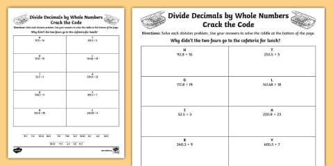 Sixth Grade Dividing Decimals Differentiated Worksheets