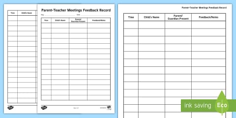 Teacher Planner Meeting Log Overview