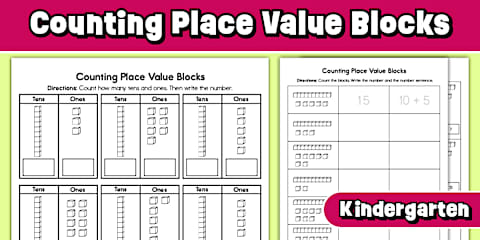 Kindergarten Compose and Decompose Teen Numbers Worksheets