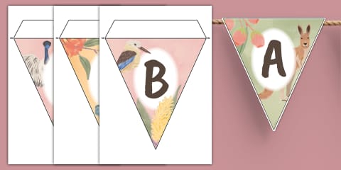 Editable Patterned Bunting Template