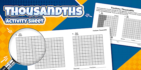Identifying Thousandths Worksheets