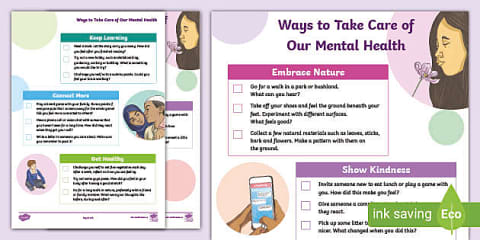 Physical and Mental Health Venn Diagram Worksheet
