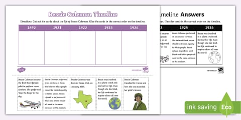 Bessie Coleman KS1 Leaflet Template