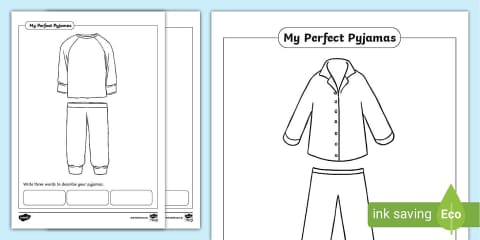 Blank Pyjamas Colouring Sheet | Colouring Sheets