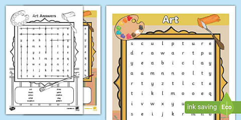 Art Materials Word Search
