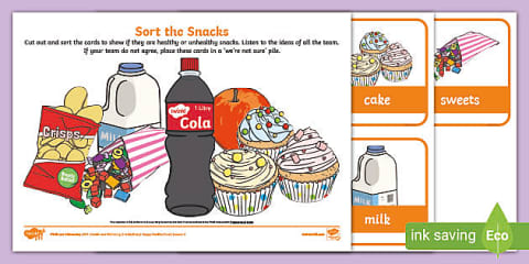 High Sugar Food and Drink Sorting Activity