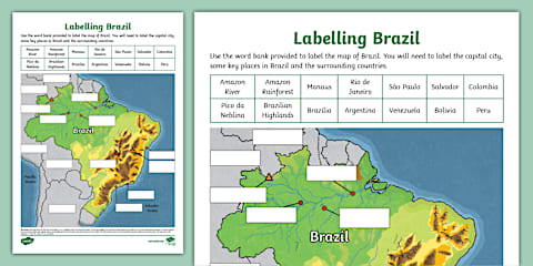 Human and Physical Geographical Features of Brazil Sorting Cards