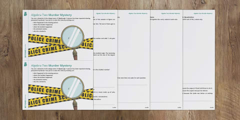 Algebra One: Murder Mystery Activity Pack