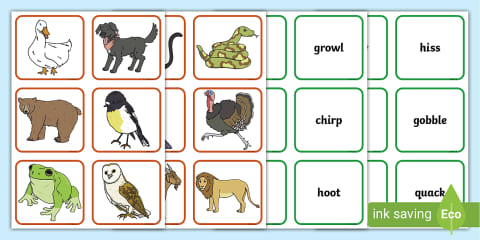 Animal Sounds Matching Worksheet