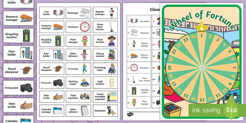 Colors Classroom Jobs Rectangle Cards