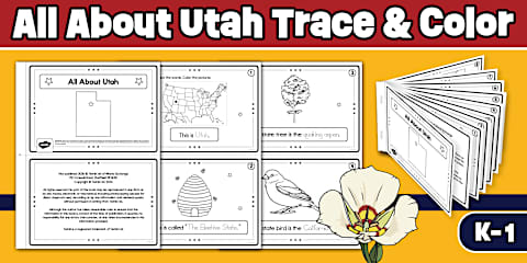 All About Alaska Trace and Color Printable Book for K-1st Grade