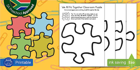 16 Piece Puzzle Template PDF | Jigsaw Puzzles