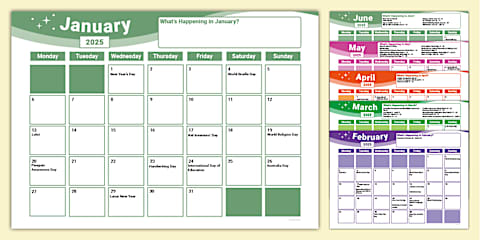 ECCE: Editable Monthly Events Planner 2026