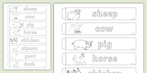 Farm Animal Speech Bubble Activity Sheets