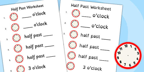 Clock Matching Activity - Half Past