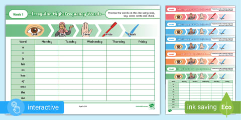 Look, Say Cover, Write and Check Blank Editable Template Worksheet