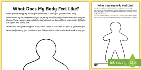 Whole Body Emotions Activity Sheet: How does my body feel?