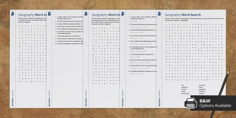 Human Geography Word Search