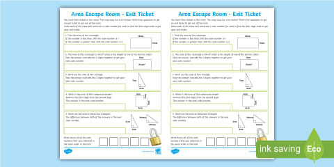 Escape the Room: Area and Perimeter Challenge Cards - area, perimeter ...