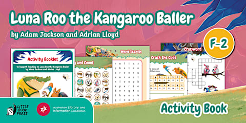 NSS 2026 Colouring Pages for Luna Roo the Kangaroo Baller