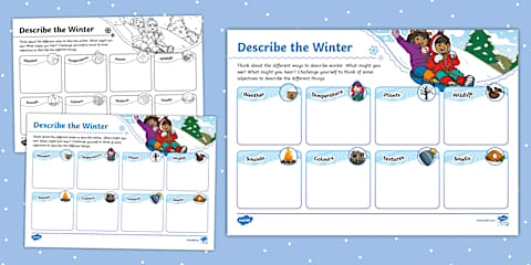 Describe the Winter Scene Worksheet
