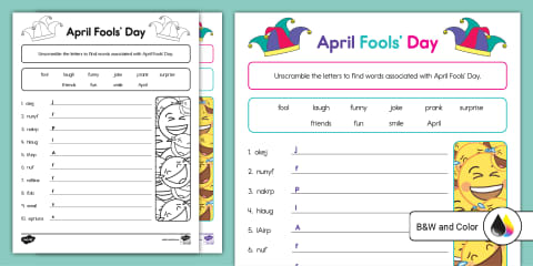 April Fools' Day (Joke) Word Search Activity Pack